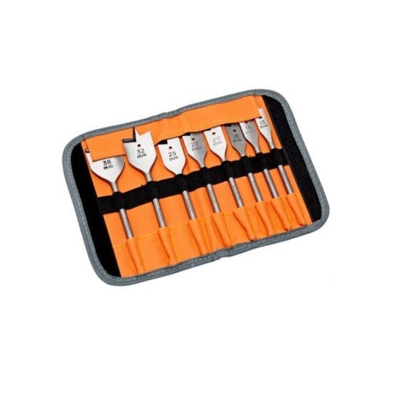 Bahco Bah9529s8 8 Piece Flat Wood Bit Set 13-38mm - Anglia Tool Centre