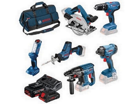 Bosch 0615990k9c 18v 6 Piece Assorted Kit In L-bag 3 X 4.0ah Batteries ...