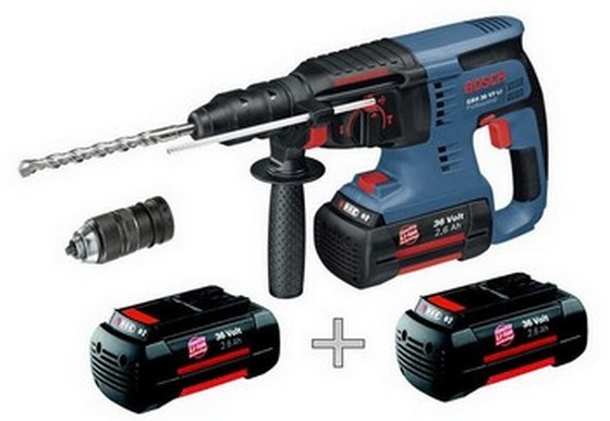 Bosch Gbh36vfli 36v Sds Hammer Drill 2x2.6ah Li-ion Batteries + 3rd ...