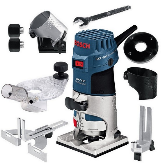 Bosch Gkf600 Palm Router 110v With Accessories - Anglia Tool Centre