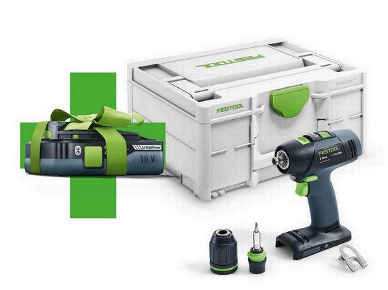 Festool 577563 18v Cordless Drill T 18+3-basic Gb-40 - Anglia Tool Centre