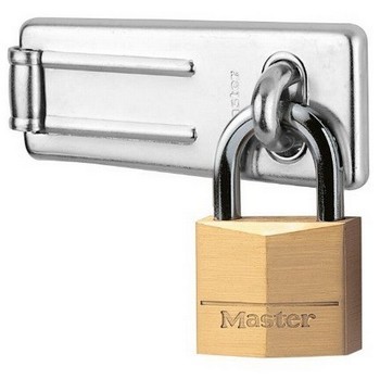 Master Lock 89mm Hasp + 40mm Solid Brass Padlock - Anglia Tool Centre