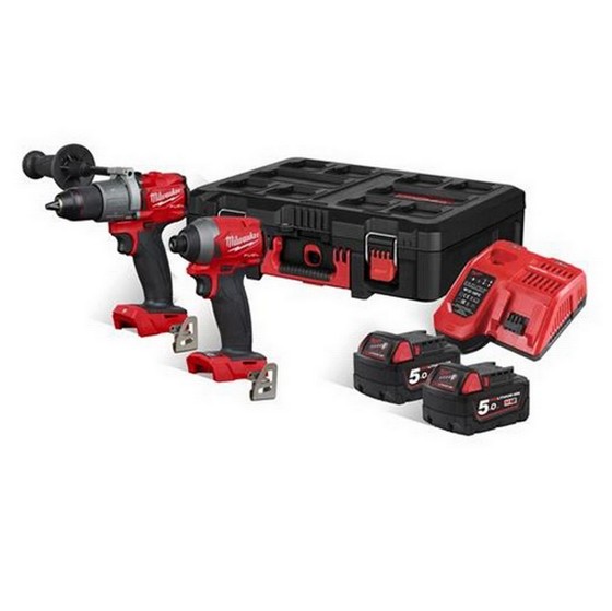 Milwaukee M18fpp2l2-502p 18v Power Pack With 2x 5.0ah Li-ion Batteries ...