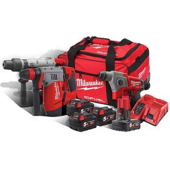 Milwaukee M18fpp3a-564b 18v Sds Thunderbolt Kit With 4 X Li-ion ...
