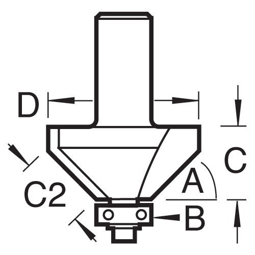 Trend 46/361x1/2tc Guided Chamfer Cutter 45 Degrees - Anglia Tool Centre