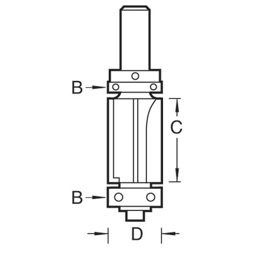 Trend 46/501x1/2tc Double Guided Trim Profile Cutter Four Flute ...