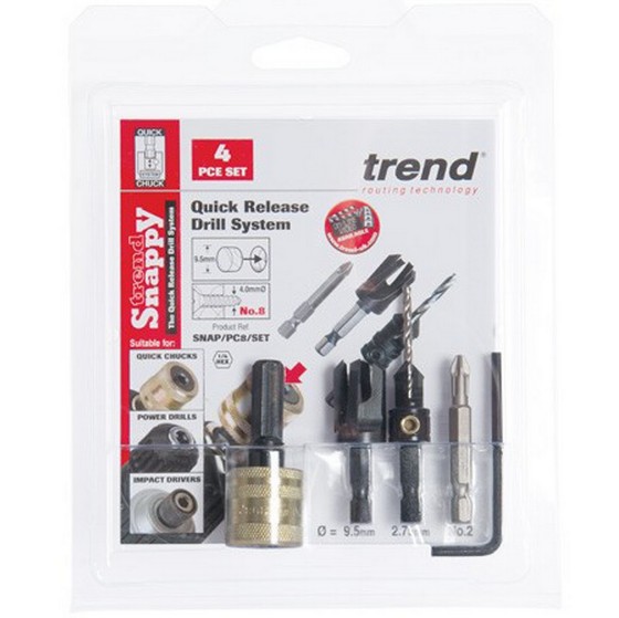 Trend Snap/pc12/set Snappy Plug Cutter No 12 Screw Set - Anglia Tool Centre